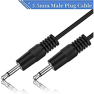3.5mm Mono Plug to Bare Wire, 2 Pack 6ft Aux to Speaker Wire 1/8" 2 Pole TS Male Piug Connector to Open End RFAdapter Audio Cable Repair