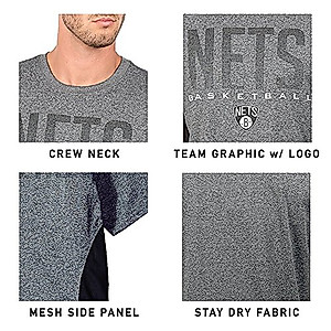 Ultra Game NBA Los Angeles Lakers Mens Active Tee Shirt, Charcoal Heather, Large