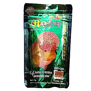 OKIKO Flowerhorn Fish Food Cichlid Quick Red Mark Head Up Huncher Platinum and Color Faster Set 3 of XL Pellets 3.5 oz 100g