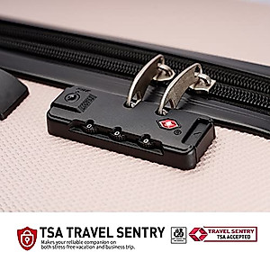 GinzaTravel 3-Piece Luggage Set with TSA Locks, Expandable, and Friction-Resistant in Light pink - Includes 20", 24" & 28" Spinner Suitcases