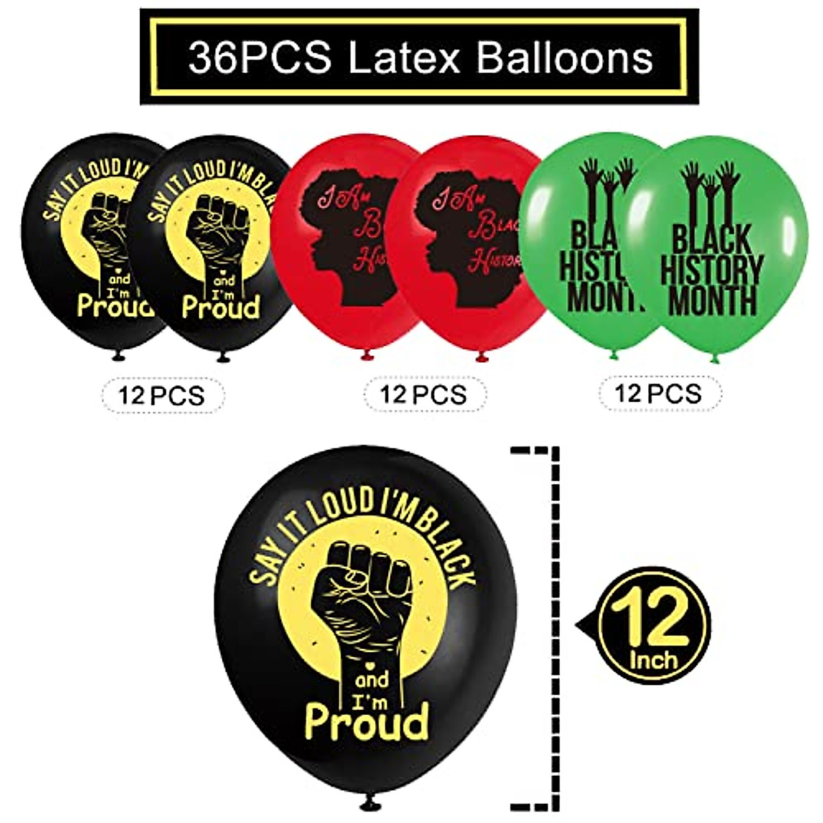 Black History Month Balloons Party Decoration - African BHM Worthwhile Commemoration National Party Balloons Decoration
