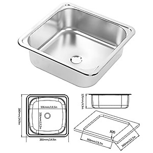 Stainless Steel Sink, Scratch Resistant Easy To Large Capacity Kitchen Wash Sink Exquisite Appearance for Yacht