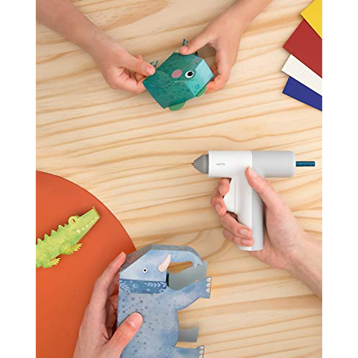 HOTO Hot Glue Sticks, 20 Pcs Glitter Hot Glue Sticks, Glue Gun Sticks, Colored Glue Sticks, 6 Colors for DIY Projects and Arts Crafts DIY Fabric, 5" x 0.28"