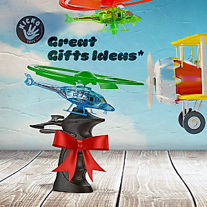 Kicko Flying Light-Up Toy - 2 Pack Ripcord Helicopter for Night Glow, Outdoor Playtime, Novelty, Rocket Flyer, Party Favor and Supply