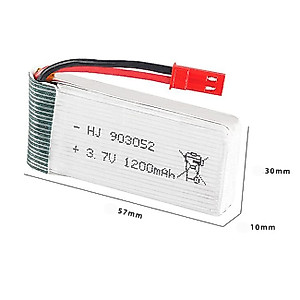 2 Pcs 3.7V 1200mAh 25C 903052 Rechargeable Lipo Battery with USB Charger for HQ898B H11D H11C RC Quadcopter Drone Spare Parts