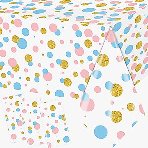 Dydamud Gender Reveal Decorations Disposable Tablecloth, 3Pcs Gender Reveal Table Cloths Baby Shower Table Cover for Boy or Girl Gender Reveal Party Decorations Supplies