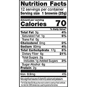 Fiber One 70 Calorie Brownies, Chocolate Fudge, Snack Bars, 12 ct (Pack of 4)