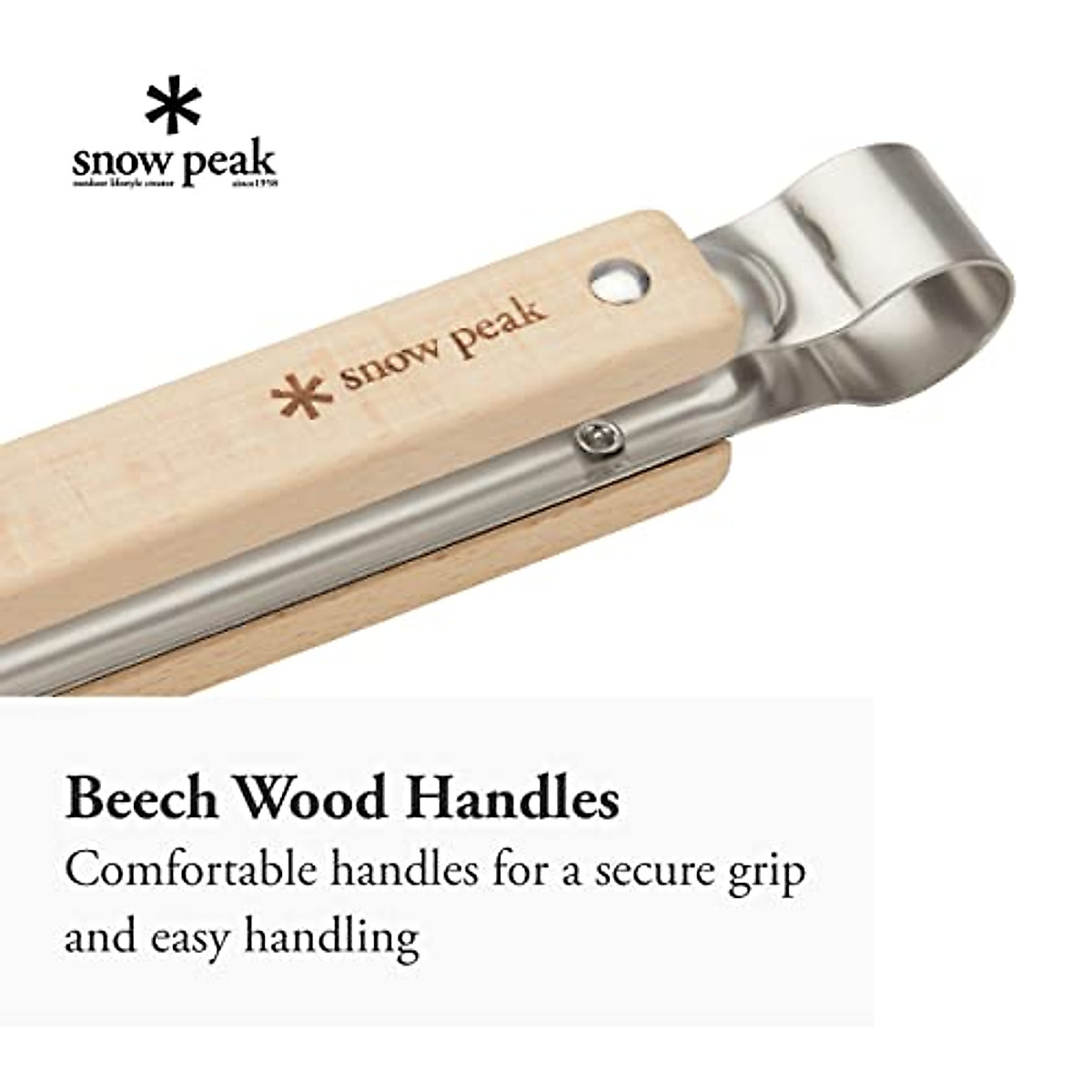 Snow Peak Barbecue Tongs - Sturdy & Durable Grilling Tools - Stainless Steel - 7.6 oz