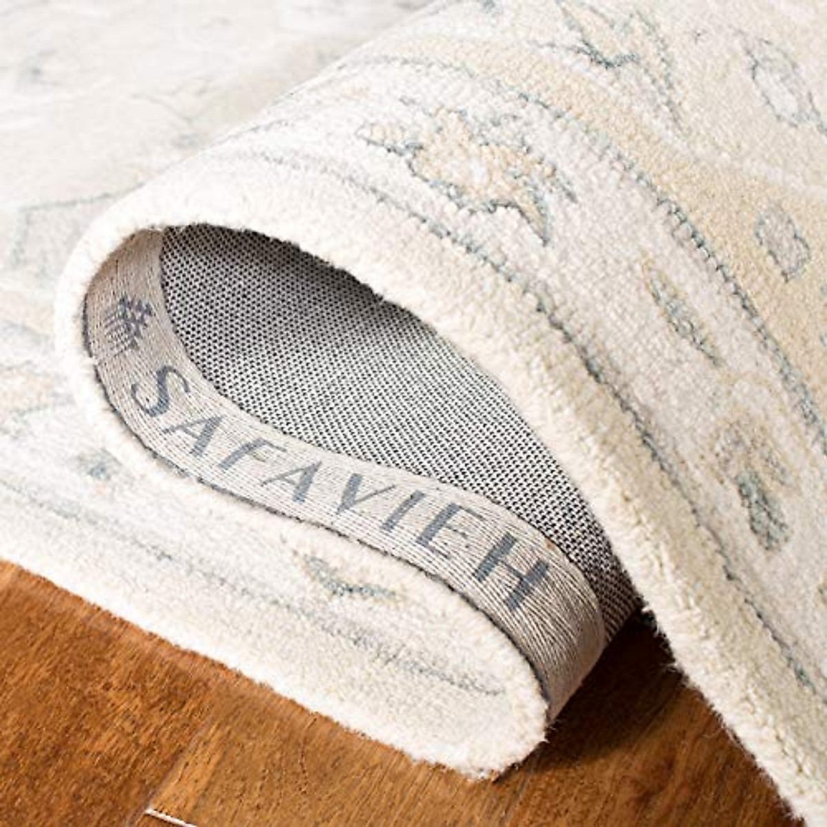 Safavieh Micro-Loop Collection 8' x 10' Beige/Ivory MLP505B Handmade Medallion Premium Wool Area Rug