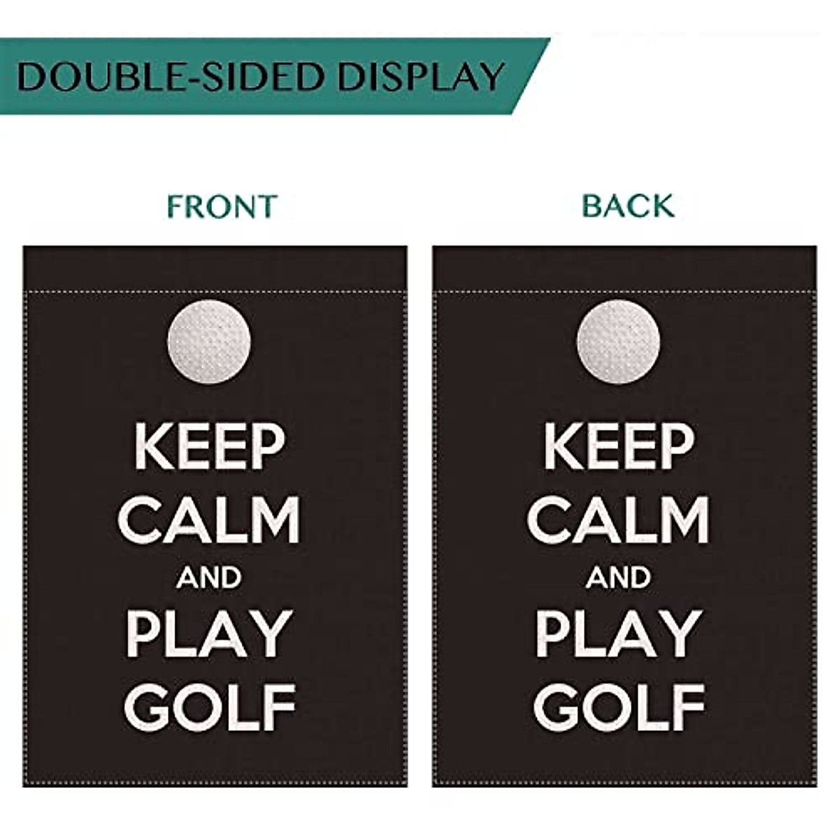 Uanvaha golf ball Garden Flag Decor keep calm play golf poster Burlap Banner Flags for Yard House Lawn Patio Outdoor Decorations 12.5X18 Inch