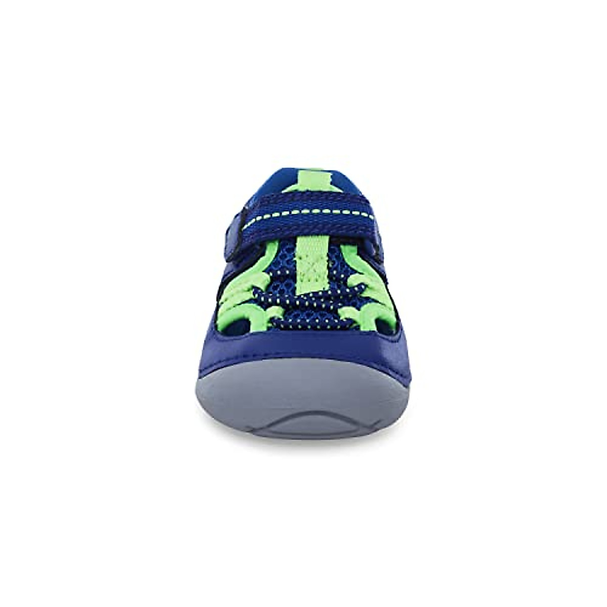 Stride Rite Baby Boys Soft Motion Tobias First Walker Shoe, Blue/Lime, 3 Infant