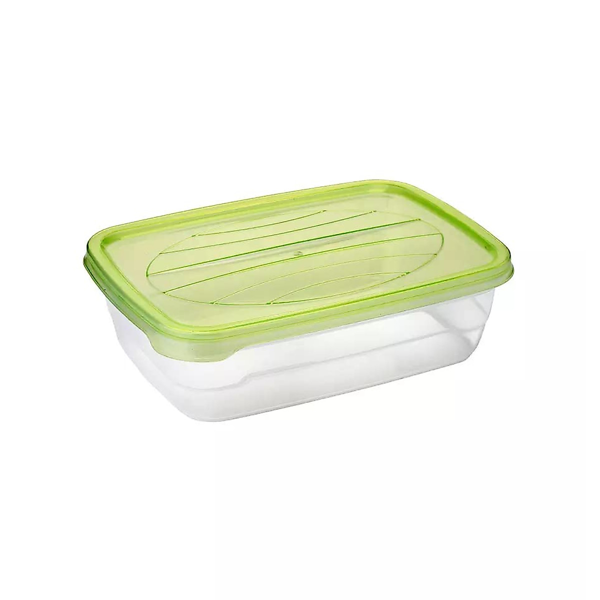 Dialust Rectangular Plastic Food Storage Container with Air Tight Lid Kitchen Food Container Meat Box Fridge and Freezer Storage Boxes Bowl - 225ml, 325ml, 650ml, 1250ml, 2200ml, 3500ml, 6 Pcs, Clear
