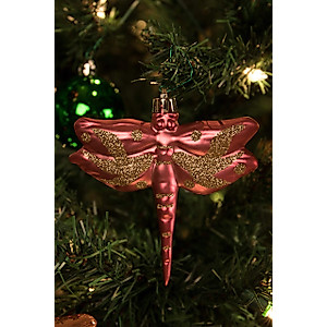 Clever Creations Dragonfly Christmas Ornament Set of 4 Pieces, Shatterproof Holiday Décor for Christmas Trees, Peach, Pink and Teal
