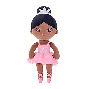Gloveleya Ballet Dolls Baby Girl Gifts Plush African American Ballerina Doll Bronze 13"