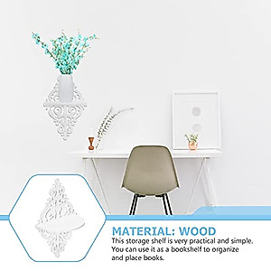 Cabilock Wooden Wall Shelf 2pcs Wooden Wall Display Shelf Flower Pot Holder Wall Mounted Entryway Farmhouse Floating Display Shelves Wooden Storage Rack for Kitchen Bathroom Wall Kitchen Rack