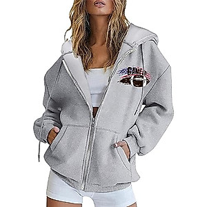 Pleated Zip Hoodie Sweaters Tops Zipper Sweatshirt Women v Neck Sweatshirt Knit Long Sleeve top Country Silver Tops for Women Metallic Workout Quarter Zipper Collar Business Casual Clothes for Women