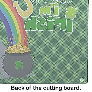 Caroline's Treasures WDK4736LCB Blue Pit Bull Terrier St. Patrick's Day Glass Cutting Board Large, 12H x 16W, multicolor