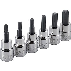 CRAFTSMAN Hex Bit Socket Set, 3/8" Drive, SAE, 6-Piece (CMMT34447)