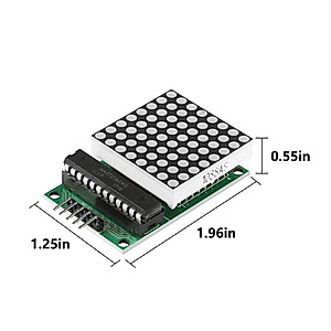 ACEIRMC 2PCS MAX7219 Dot Matrix Display Module Single-Chip Control LED Module DIY Kit for Arduino with 5pin Line (A)