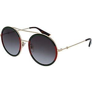 Gucci Womens UV Protection Fashion Round Sunglasses Gold 56mm