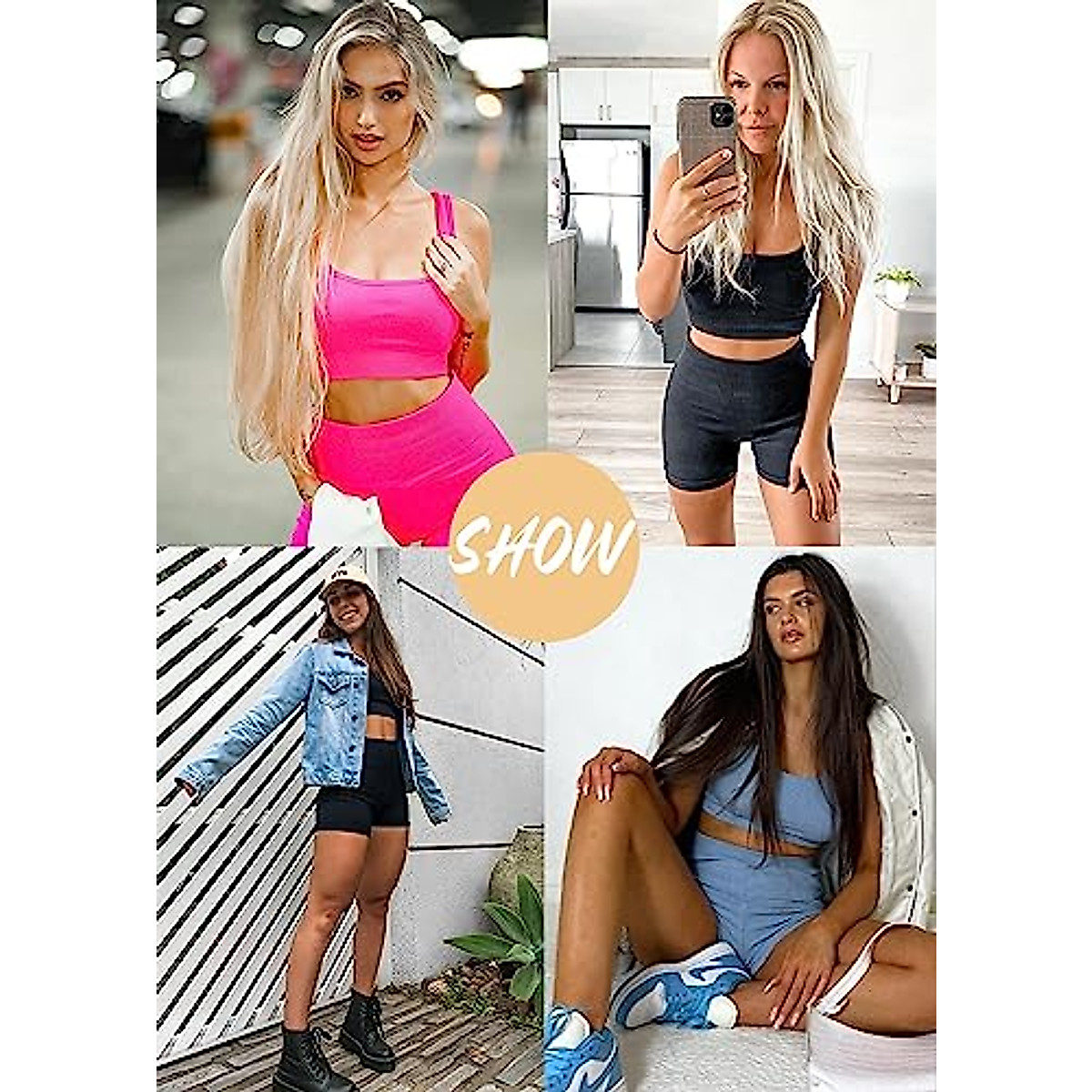 Ekouaer Sweatsuits for Women Knit Loungewear Set Tank and High Waist Shorts Pj Set Summer Casual Sleepwear Blue,Small