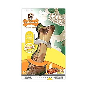 Nylabone Rubber Camo Bone Strong Chew Dog Toy Duck Medium/Wolf (1 Count)