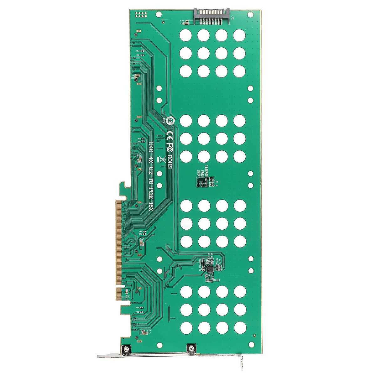 X16 Disk Array Extension, Drive Free Easy to Install Portable Nvme Pcie Card for 2.5in U.2 NVMe SSD‑SFF‑8639 PCIe Adapter
