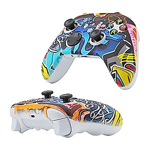 [2 Pack] Jusy Compatible with Xbox Series X/S Controller Soft Silicone Cover Skin, Sweat-Proof Anti-Slip Dust-Proof Protective Case Cover Accessories, with 10 Thumb Grips (Street Style)