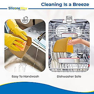 SiliconeWay 6PCS Slow Cooker Liners Set of 3 for Slow Cooker 6-8 QT – Triple Slow Cooker Divider Includes Silicone Gloves, Spoon – BPA Free Durable Silicone Divider Insert – CrockPot & Non-Stick