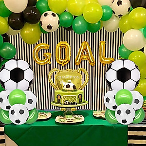 Soccer Balloons Soccer Party Decorations GOAL Trophy Balloons For Men’s Boy’s Soccer Birthday Party Sports Theme Party Football Theme Party Supplies (Style 01)