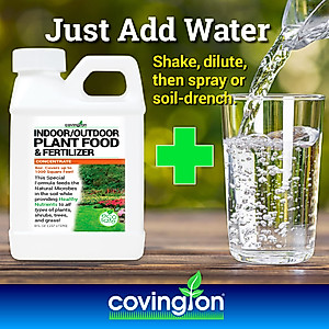 Plant Food & Fertilizer Liquid Concentrate – 8 Oz. Organic Liquid Fertilizer for Vegetables, Fruits, Flowers, and Trees – Year-Round Indoor or Outdoor Organic Plant Fertilizer by Covington Naturals