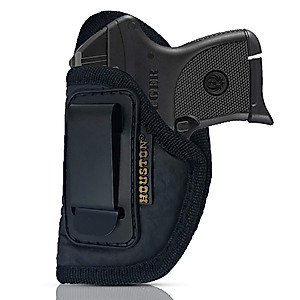 IWB Gun Holster by Houston - ECO Leather Concealed Carry Soft Material | Suede Interior for Maximum Protection | Fits: Most Small 380, Keltec, Ruger LCP, Diamond Back, Small 25 & 22 Cal (CHP-71A-LH)