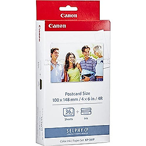 Canon 3-Pack Color Ink/Paper Set KP-36IP for CP Printers (36 Sheets of 4x6 Paper with Ink)