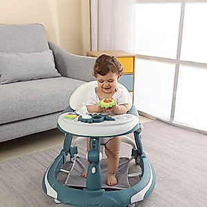 DaGiBayCn 3 in 1 Baby Walker, Baby Walkers for Boys and Girls with Removable Footrest, Feeding Tray, Rocking Function & Music Tray(Without Battery), Foldable Activity Walker for Baby 6-18 Months