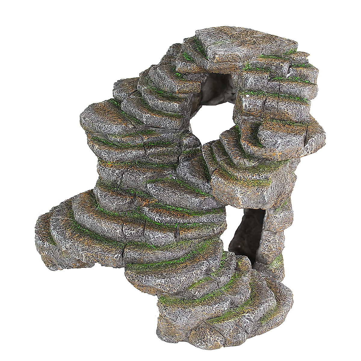 Penn-Plax Reptology Shale Scape Step Ledge & Cave Hideout – Decorative Resin for Aquariums & Terrariums – Great for Reptiles, Amphibians, and Fish – Extra Large