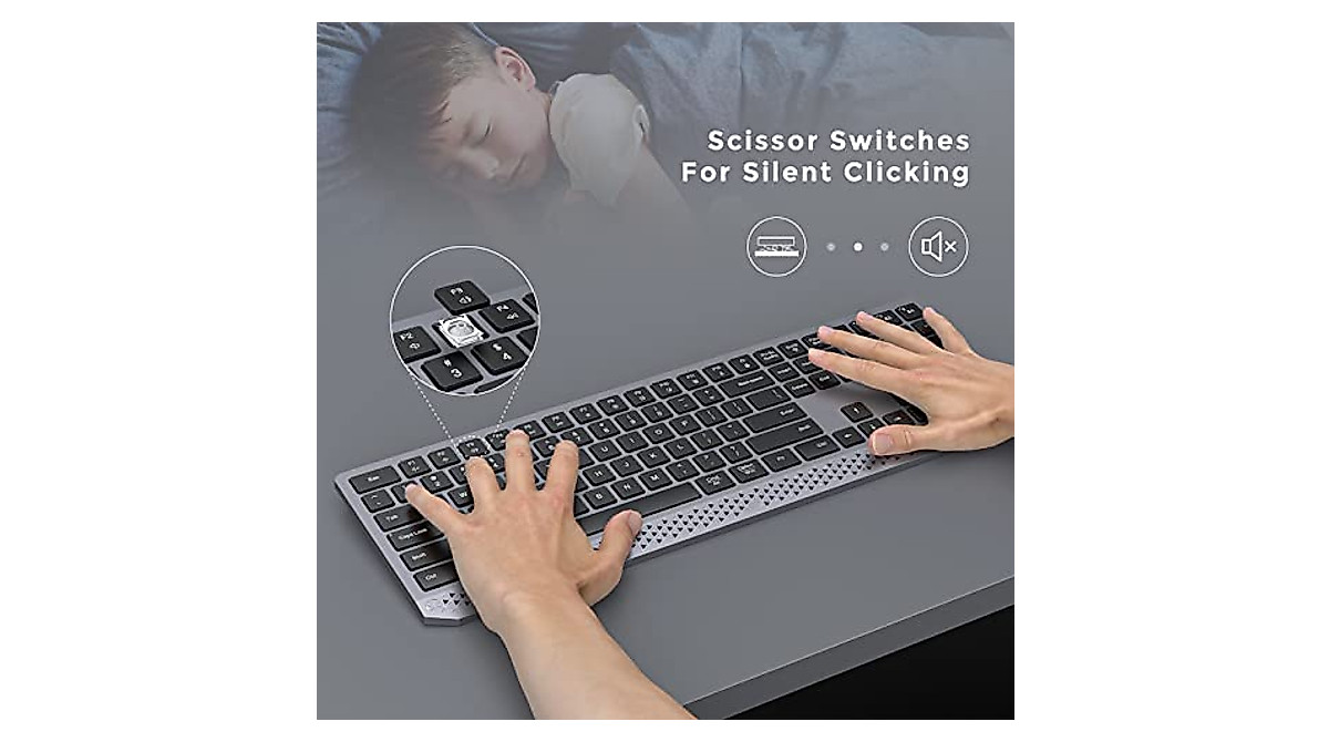 Multi-Device Backlit Bluetooth Keyboard - Rechargeable & Slim