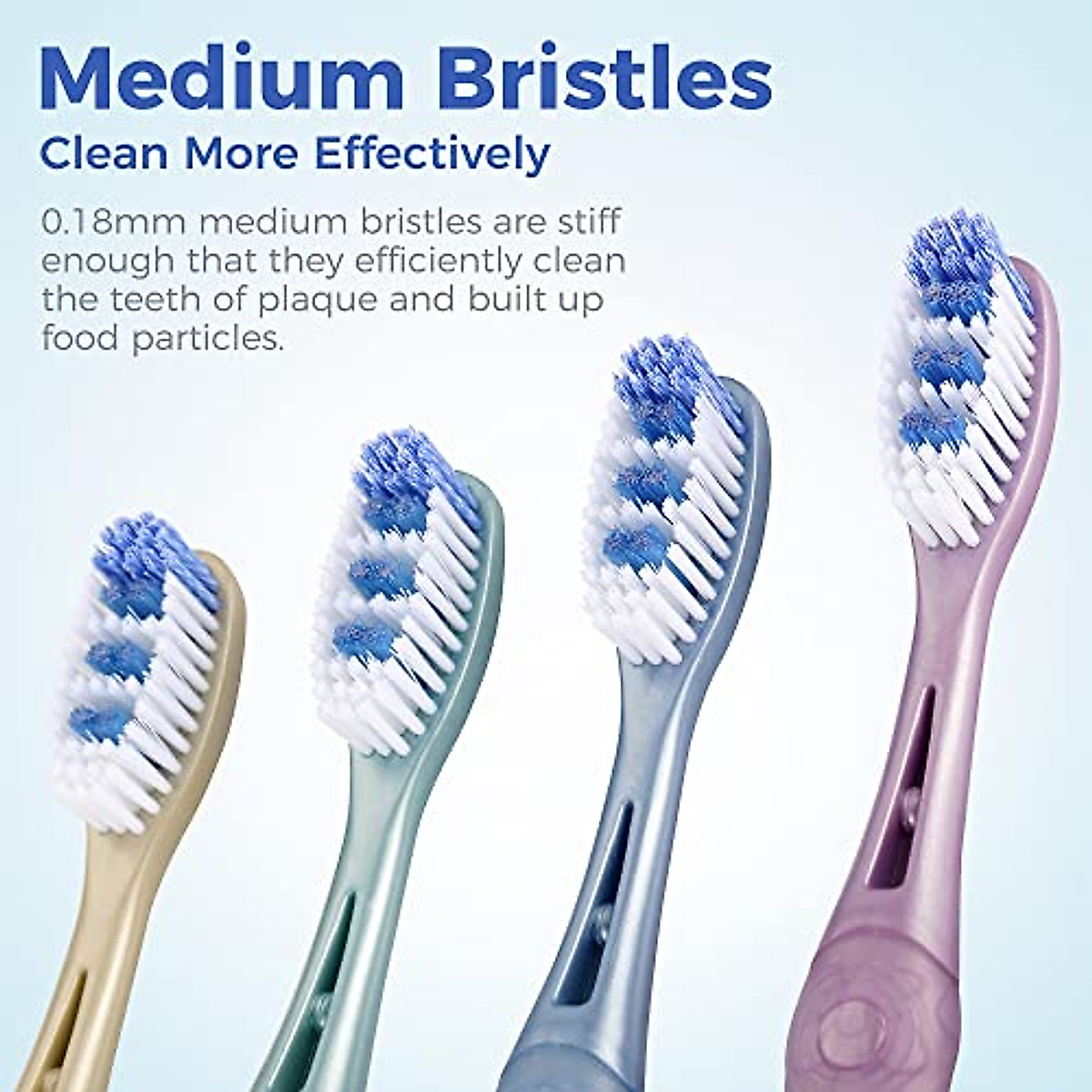 Oralphi Smiling Guardian Toothbrush - Medium Bristles for Adults, 6 Count