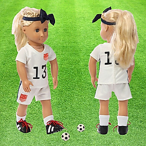 American Doll Soccer clothes-18 inch Dolls Clothes accessories-18” Doll Clothes, Headbands, Socks, Shoes, Football, etc-Children's Day, Christmas, for Aged 2-12