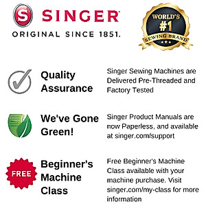 SINGER | 5560 Computerized Sewing Machine with Included Accessory Kit, Hard Cover & Extension Table, 203 Stitch Applications - Perfect for Beginners