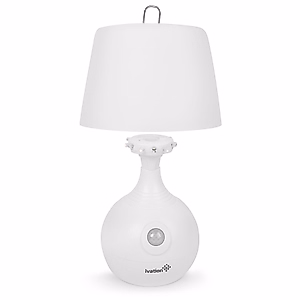 Ivation 12-LED Battery Operated Motion Sensing Table Lamp - Dual Color Range - Available Settings Include Manual & Automatic Motion & Light Sensing, White