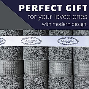 Personalized Towels, Hotel & Spa Quality, Super Soft, Highly Absorbent, Bathroom Sets, 100% Cotton Monogrammed towels 3 Piece Towel Set, Includes 1 Bath Towels, 1 Hand Towels, 1 Washcloths, Grey