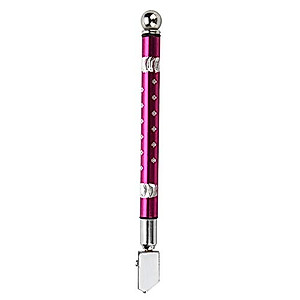 Yoidesu Glass Cutter Portable Handheld Wheel Type Glass Cutter with Non-Slip Handle for 3~15mm Glass Cutting for Cutting Glass, Diamond and Minerals in The Range of 3~15mm(Purple)