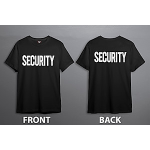 fresh tees Security T-Shirt 2 Sided Front Back Print | Event Safety Guard Staff | Graphic Tee for Men (Small,Black)