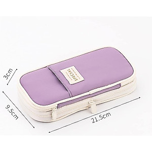 Arnuixty Large Storage Pencil Case Pen Bag with Zipper Big Capacity Pouch Organizer for Office Travel Holder Box(Peach)