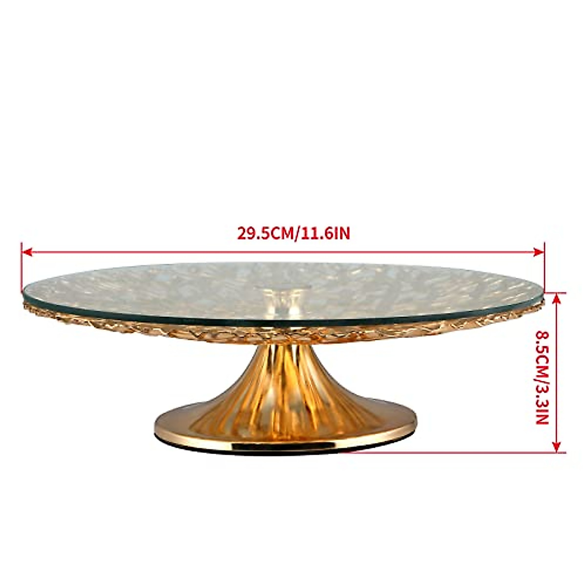 MDLUU Glass Cake Stand 11.6 inch, Cake Platter Pedestal, Dessert Server Display for Wedding, Party, Birthday(Metal Branches Pattern)