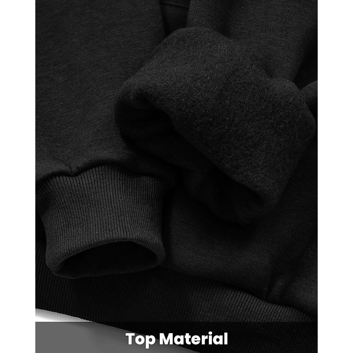 BTFBM Women 2 Piece Tracksuits Fall Winter 1/4 Zip Sweatshirt Jogger Pants Matching Lounge Sets Thick Sweatsuits Pockets(Solid Black, Large)