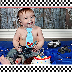 Racing Cars Themed Birthday Candle Number 2 Checkered Candle Birthday Party Decoration Cake Topper for Racing Car Party Decoration Theme Party Supplies (Number 2)