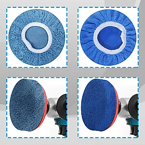 Buffing Bonnets for 9 to 10inch, 12pcs Polishing Bonnets 9-10 inch, Buffer Bonnets kit, Waxers Bonnet Set, Polishing Pads Bonnet, Car Buffer Bonnet, for Most 9 to 10 Inches Orbital Buffer Polisher