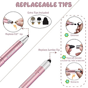 Stylus Pen for ipad, Easy Grip Kids Stylus Pens for iPhone IPad Air Capacitive Touch Screen Stylus for Kid Student Drawing Writing, Stylist Pen for Chromebook Android Fire Edition Tablet - Rose Gold