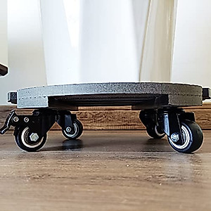 NOAMOO Round Plant Caddy with Wheels Heavy Duty Outdoor Indoor 12 Inch 2 Pack，Rolling Plant Stand with Casters for Heavy Pots 150LBS，Charcoal